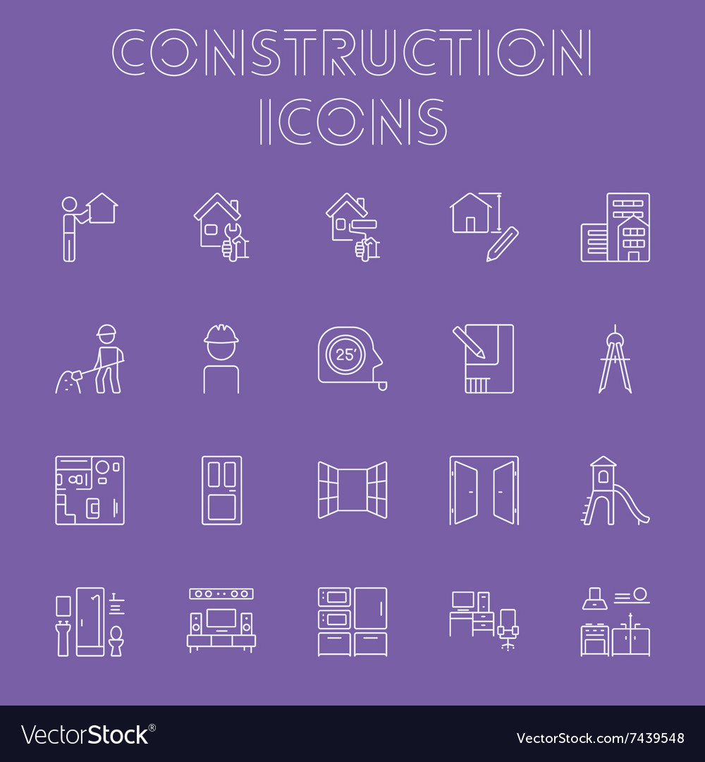 Construction icon set Royalty Free Vector Image