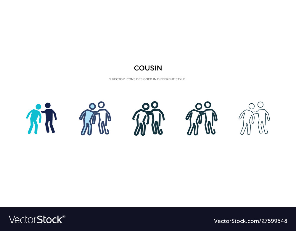 Cousin icon in different style two colored Vector Image
