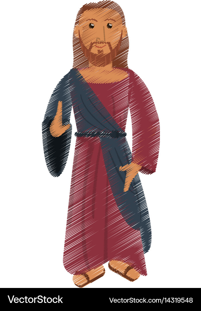 Drawing jesus christ christianity design Vector Image