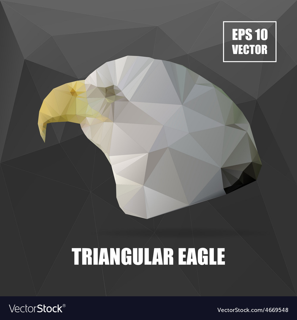 Geometric eagle on triangle pattern background Vector Image
