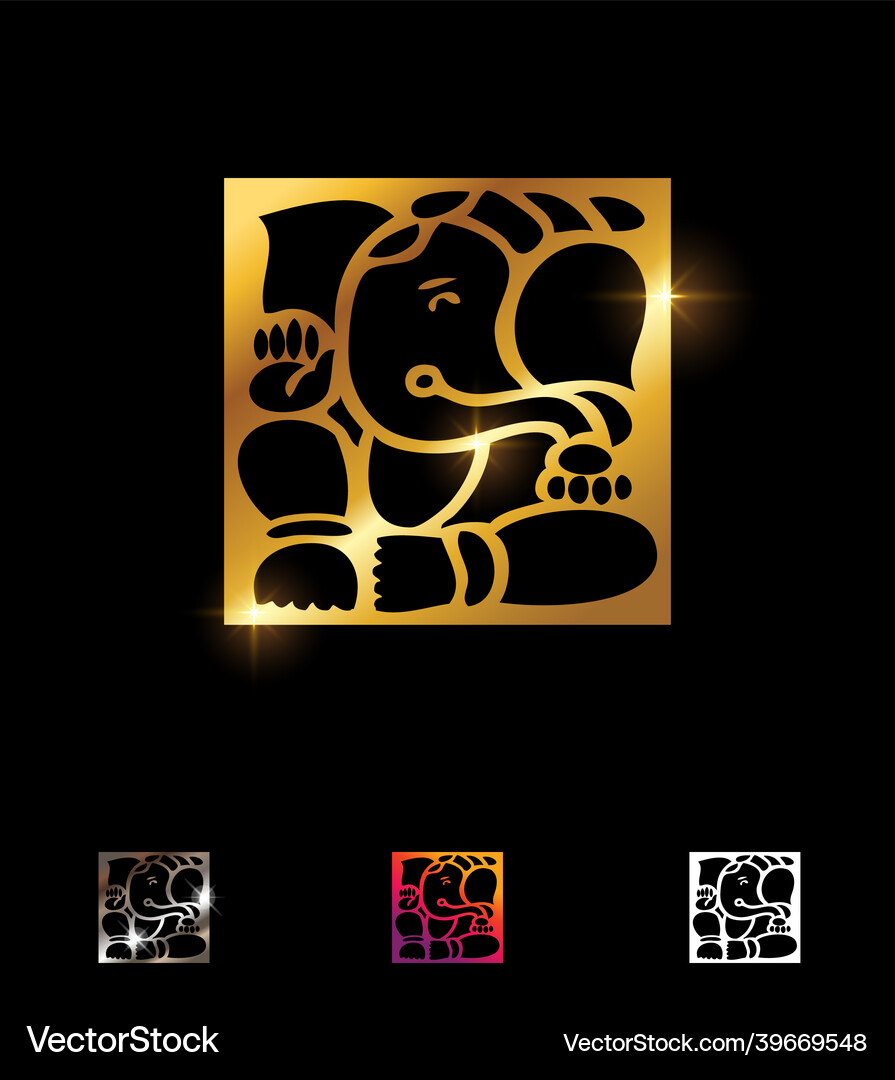 Golden ganesha sign Royalty Free Vector Image - VectorStock