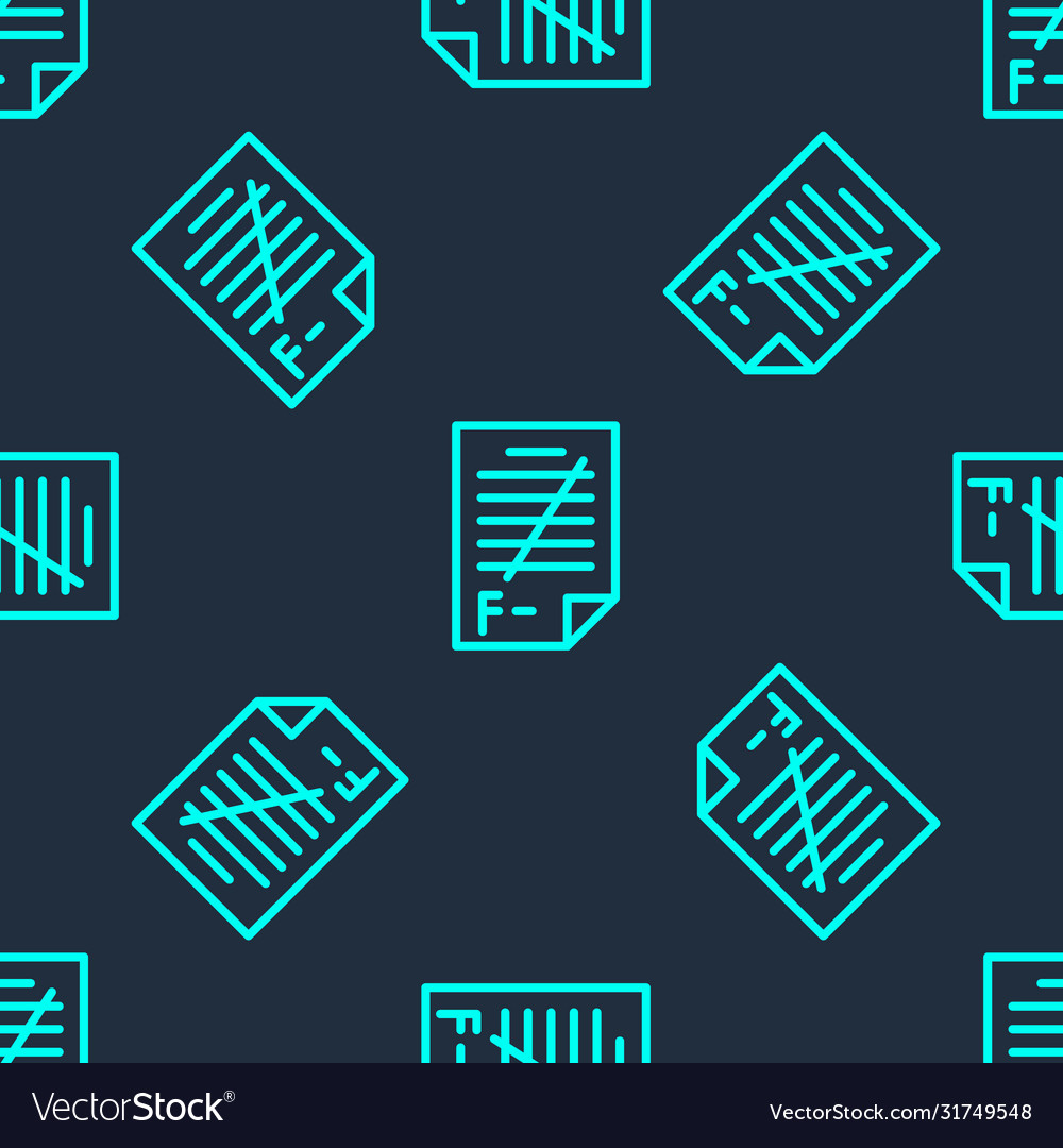 Green line exam paper with incorrect answers Vector Image