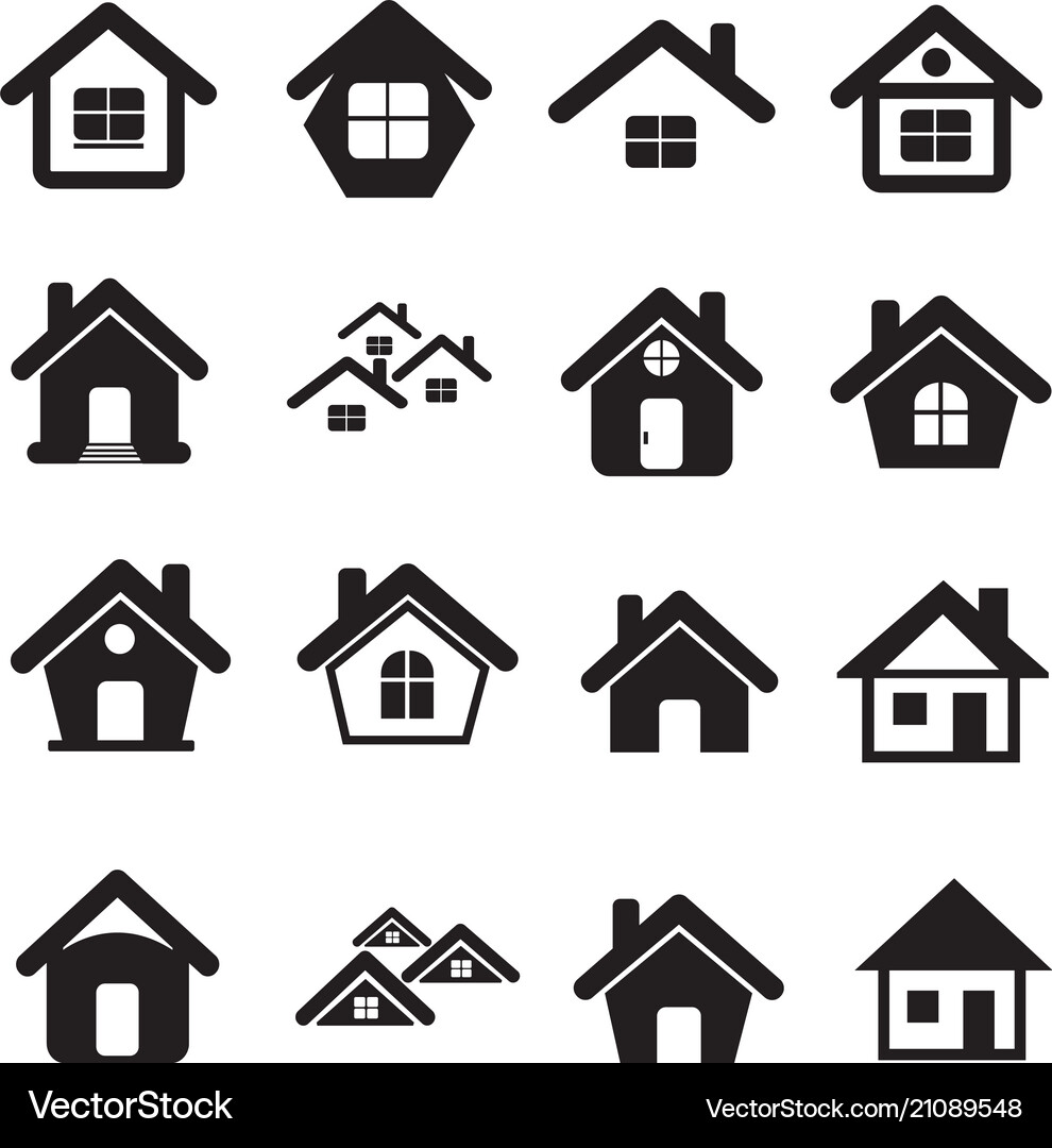 House icon real estate set for website Royalty Free Vector