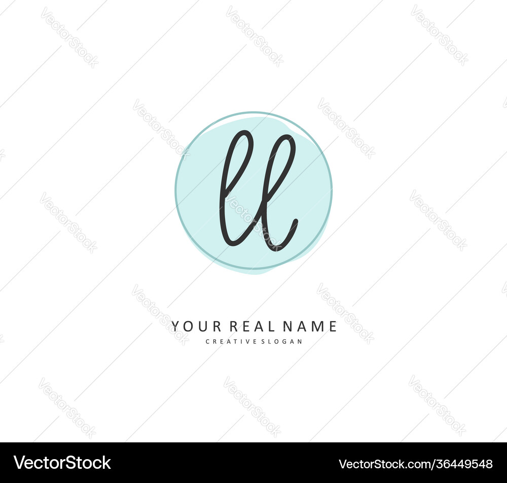 Ll initial letter handwriting and signature logo Vector Image