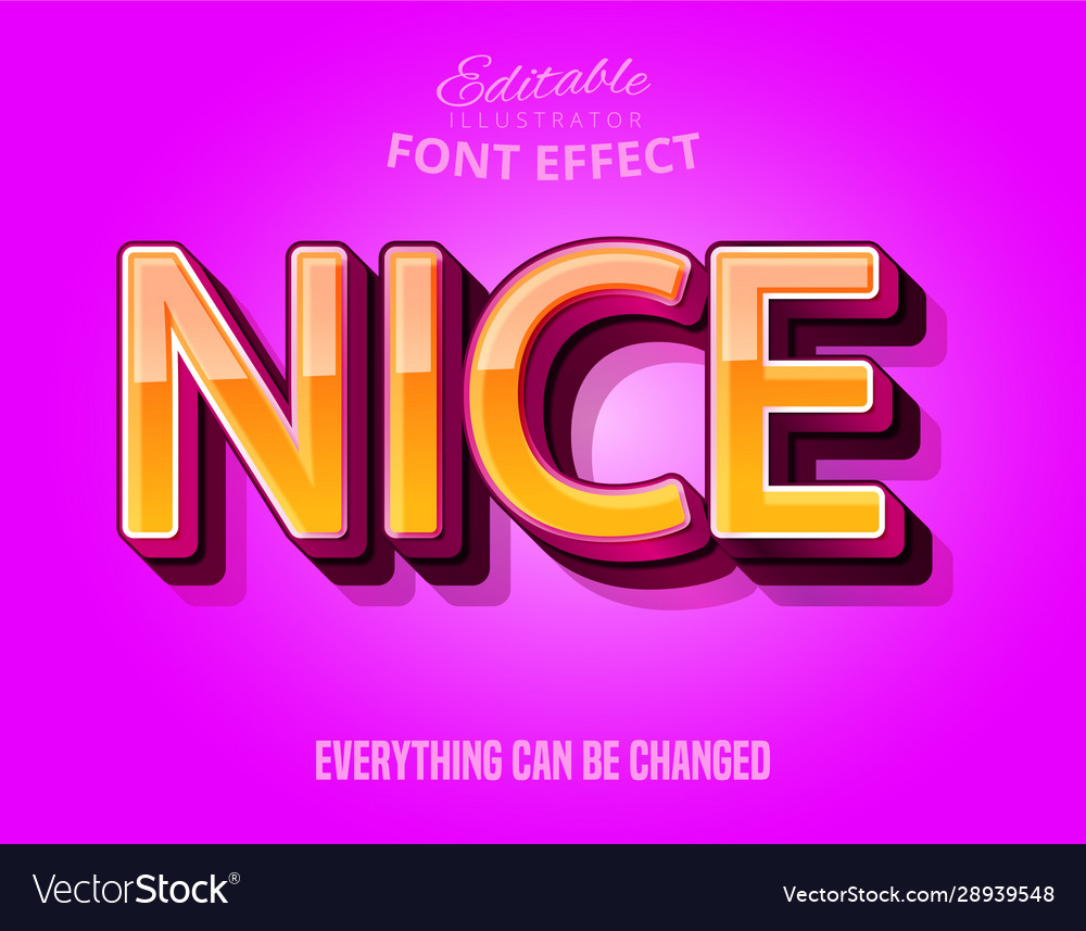 Nice text editable text effect Royalty Free Vector Image