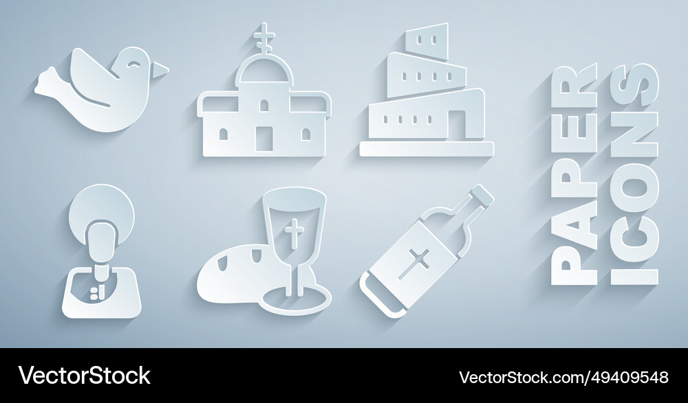 Set goblet and bread babel tower bible story Vector Image