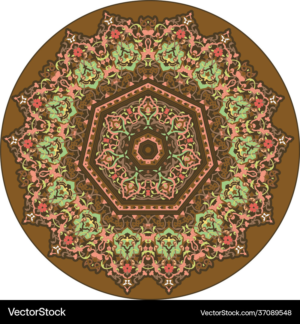 Seven pointed star mandala in flower style Vector Image