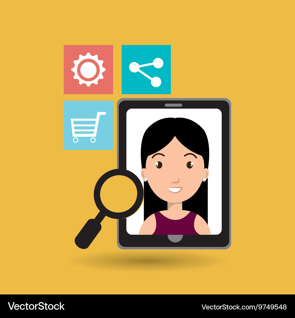 Smarthphone and people isolated icon design Vector Image