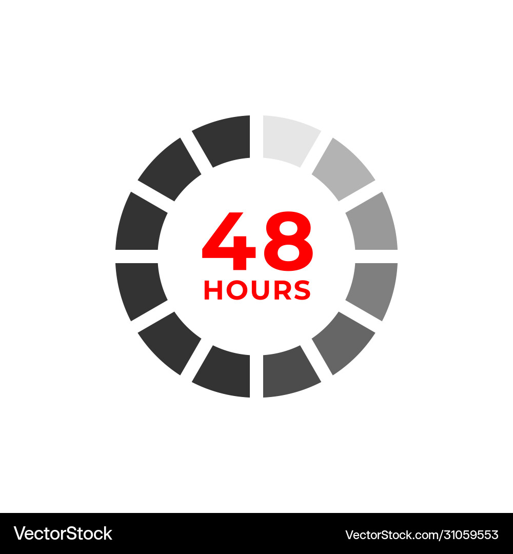 48h color icon and time concept Royalty Free Vector Image