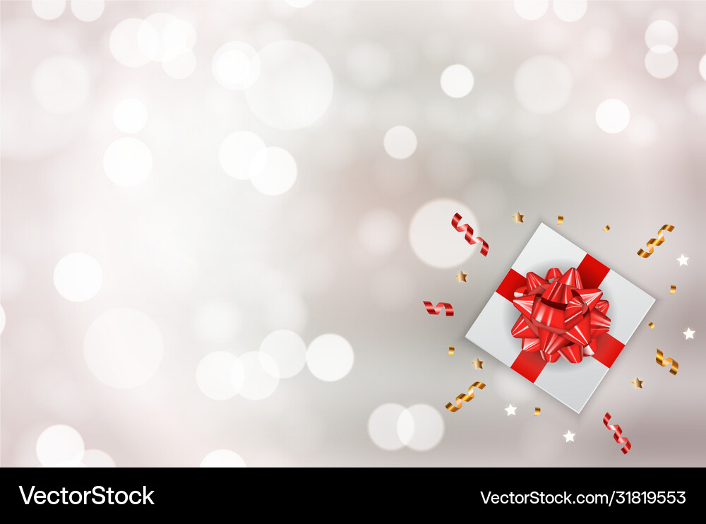 Abstract gift box background with bow and ribbon Vector Image