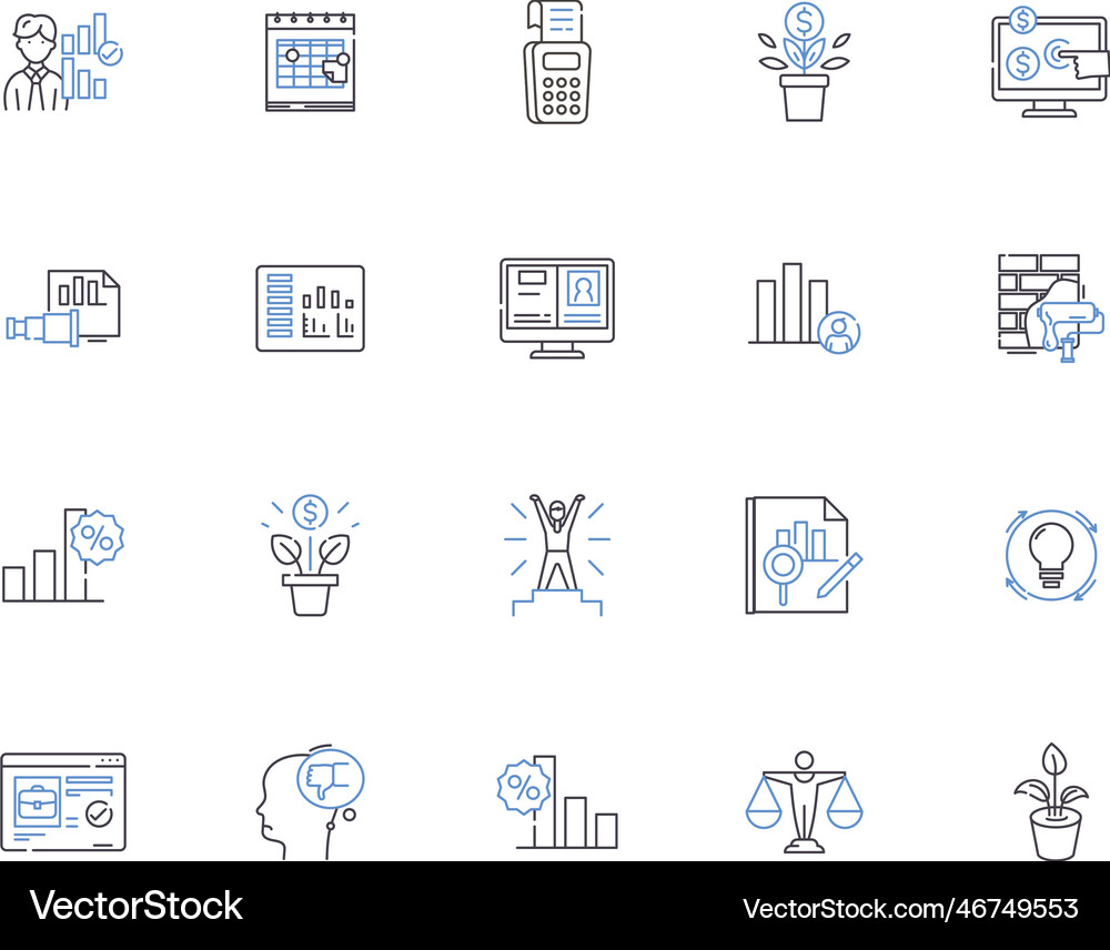 Analysis outline icons collection examine Vector Image