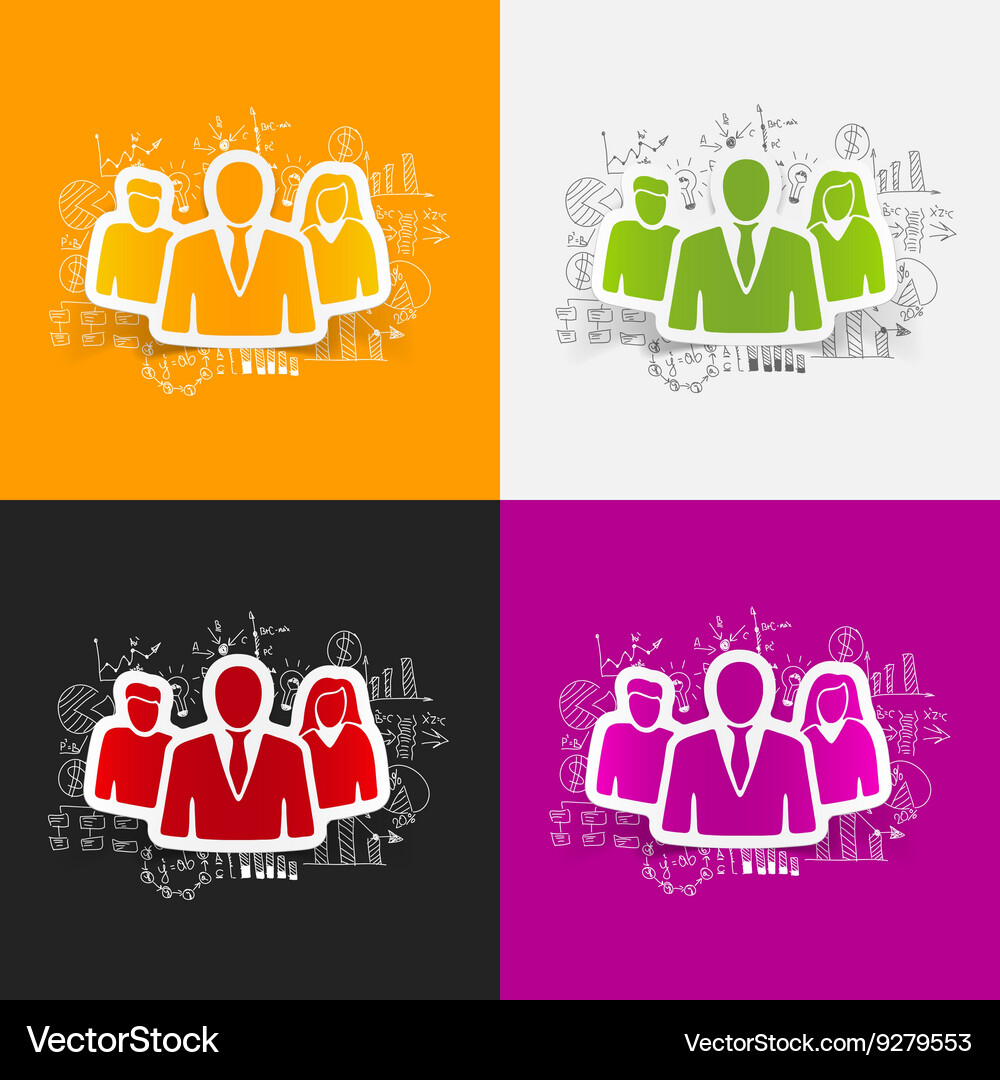 Drawing business formulas people Royalty Free Vector Image