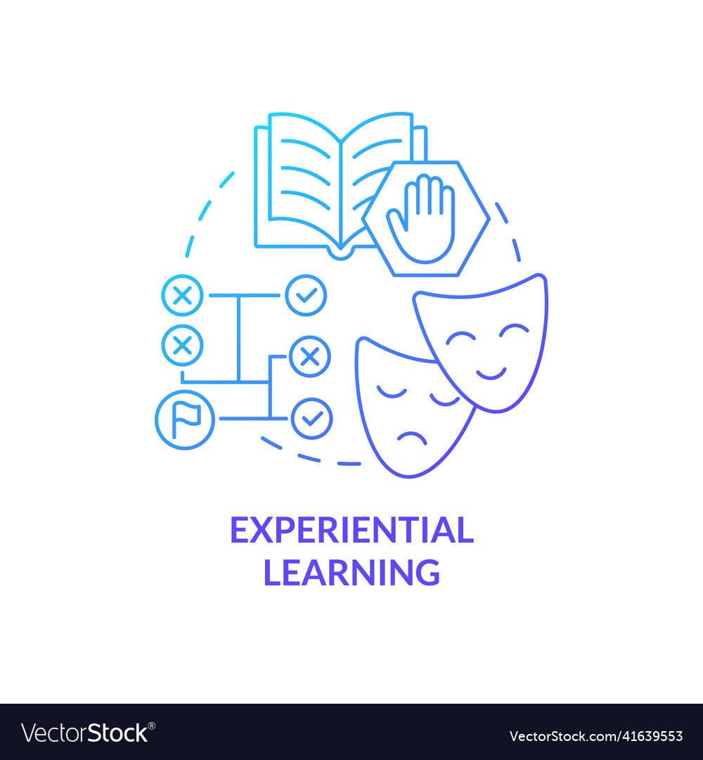 Experiential learning blue gradient concept icon Vector Image Experiential learning blue gradient concept icon Vector Image