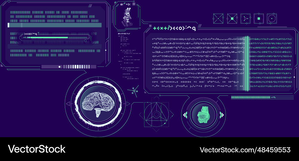 Exploration interface by sci-fi infographics Vector Image