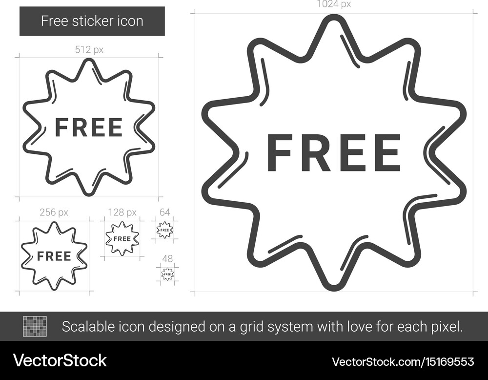 Free sticker line icon Royalty Free Vector Image