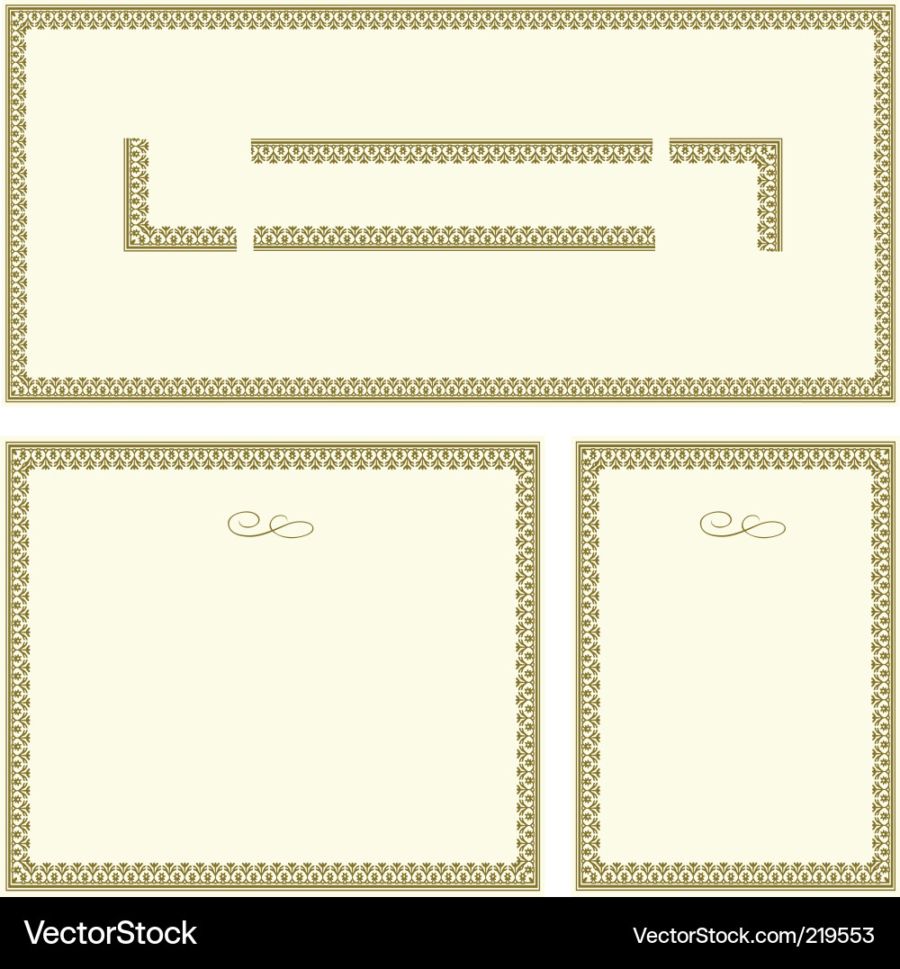 Gold frames Royalty Free Vector Image - VectorStock