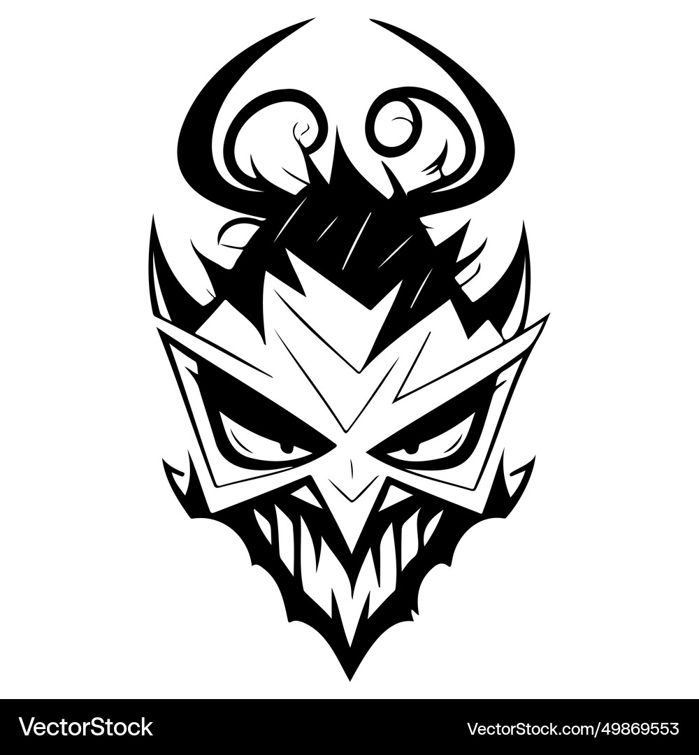 Halloween jester scary sketch hand draw Royalty Free Vector