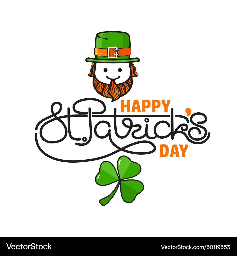 Happy st patricks day handwritten lettering Vector Image