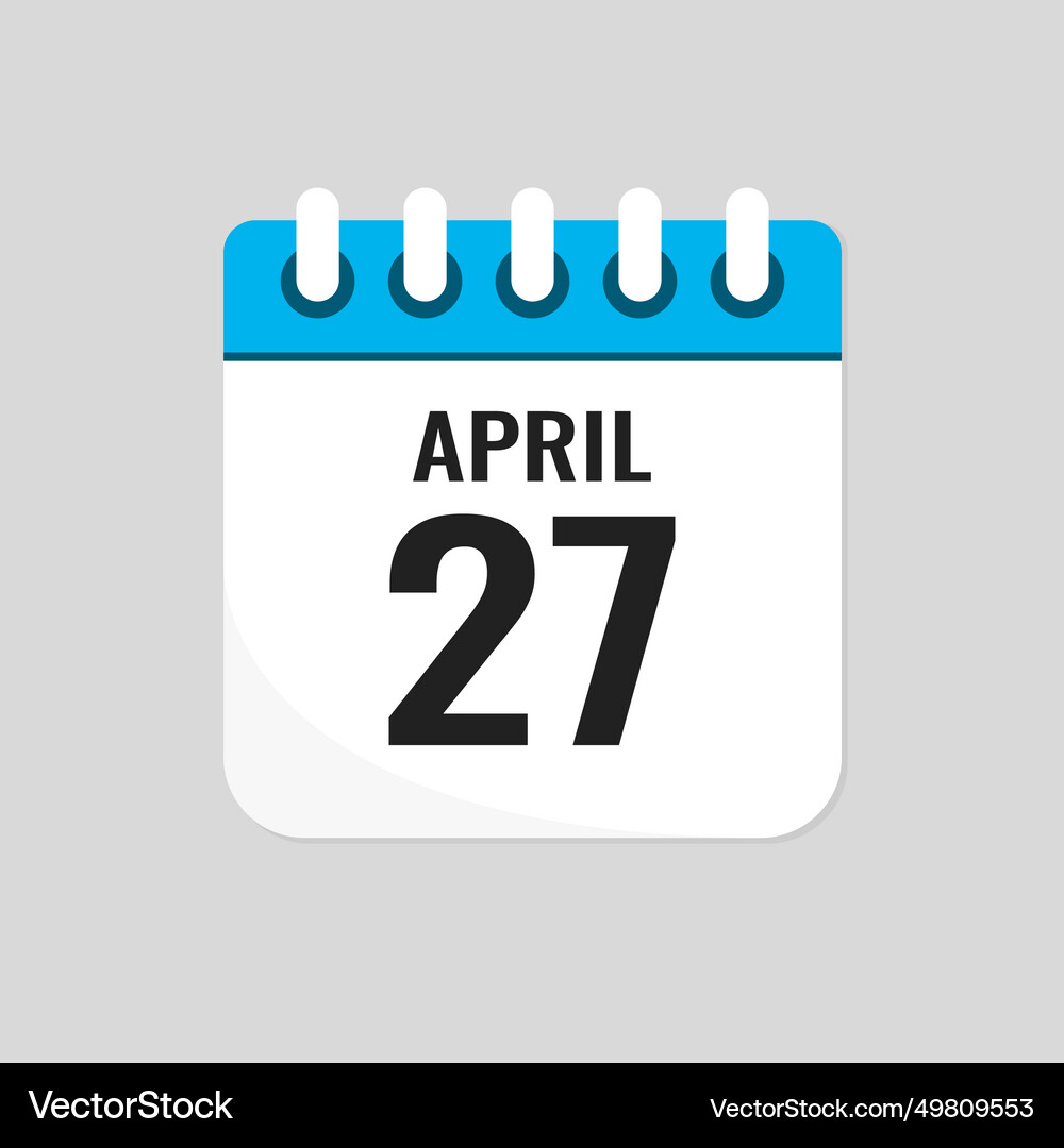 Icon page calendar day - 27 april Royalty Free Vector Image