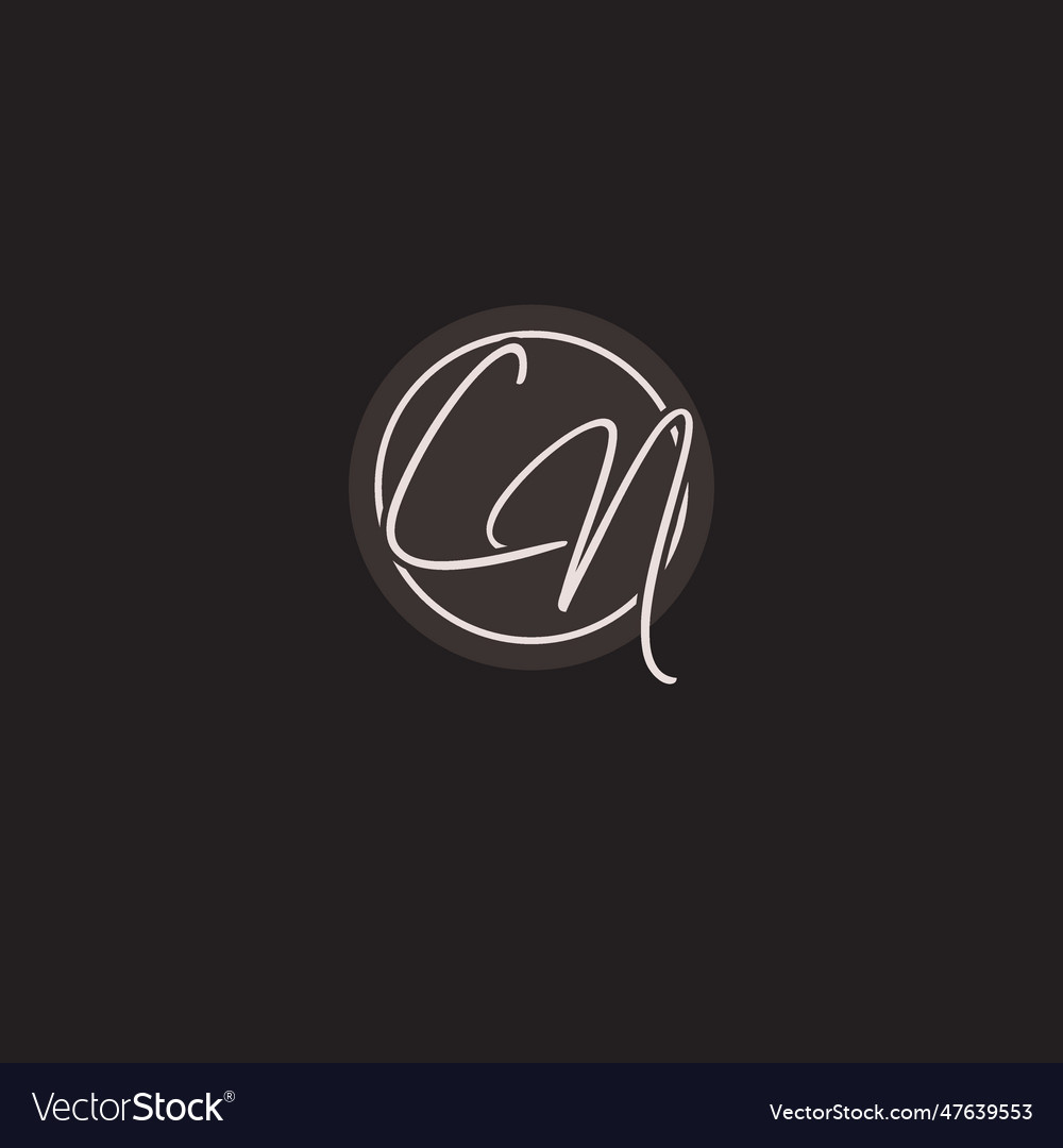 Initials cn logo monogram with simple circle line Vector Image