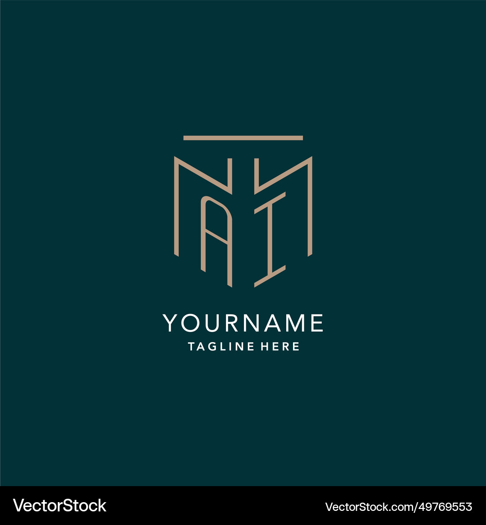 Luxury modern ai logo monogram with geometric Vector Image