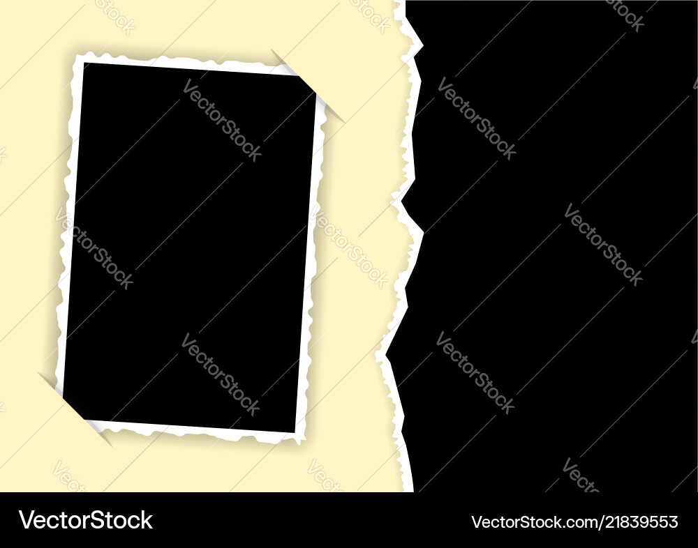 Photo frame with torn edges and hidden angles Vector Image