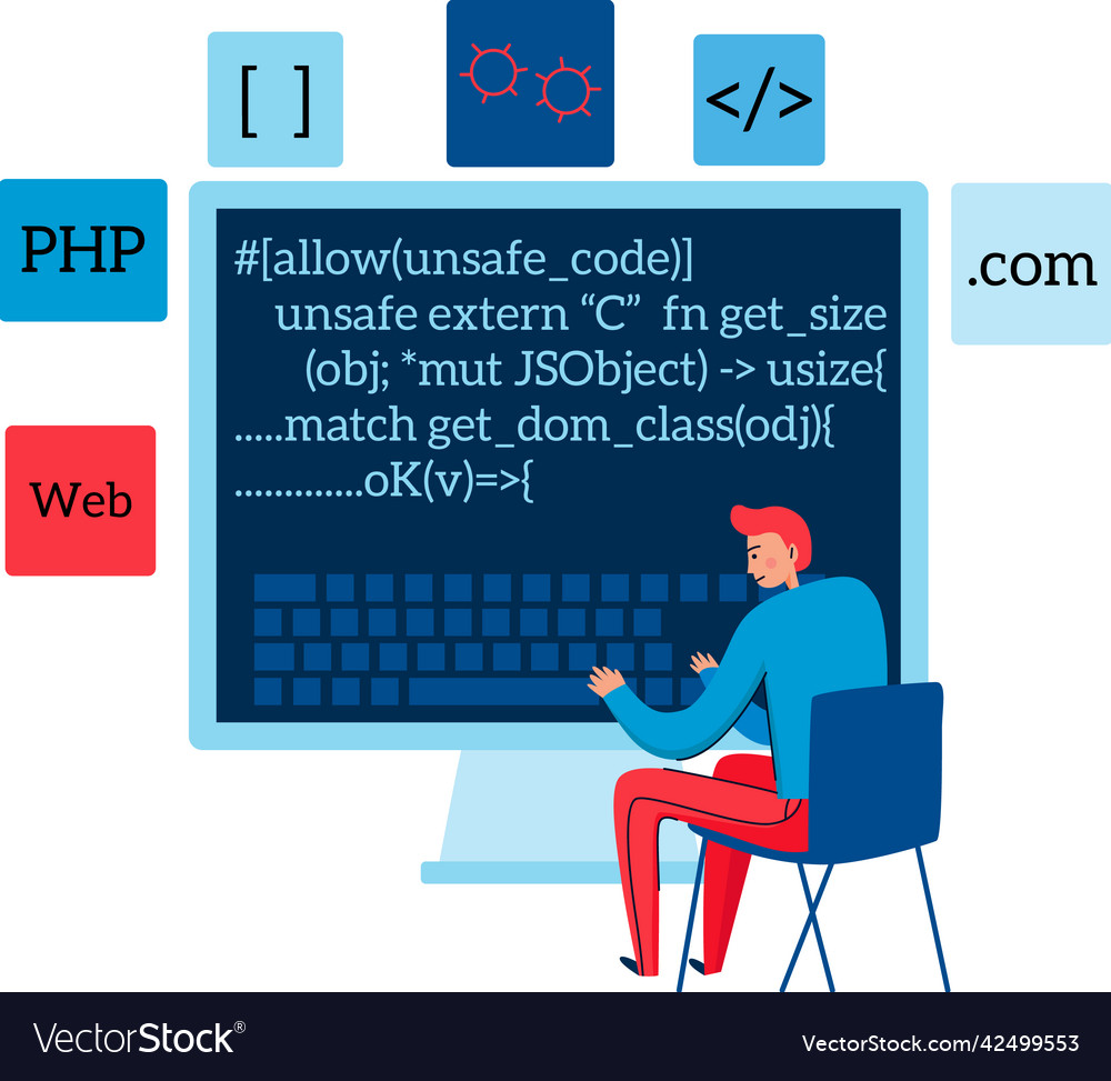 Professional Coding Programmer Composition Vector Image