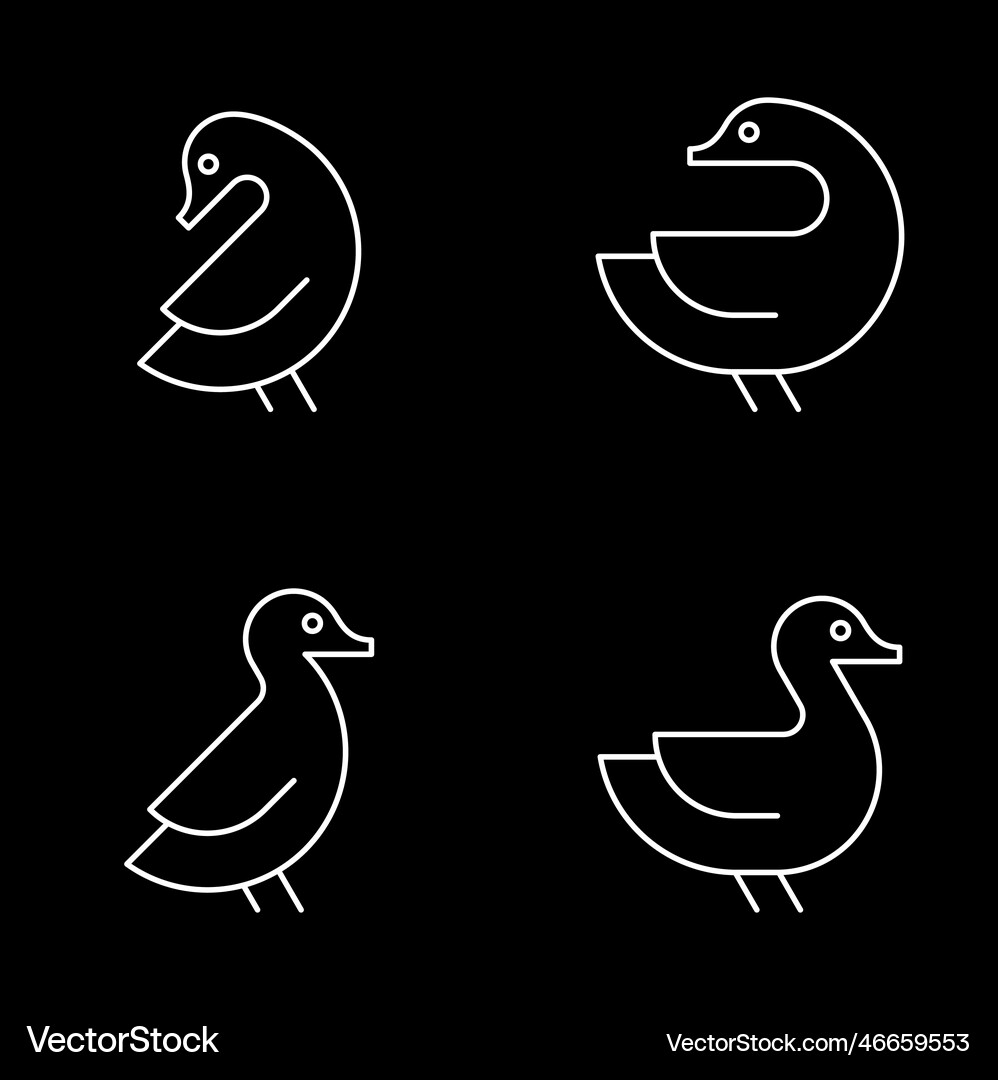 Set of duck logo Royalty Free Vector Image - VectorStock