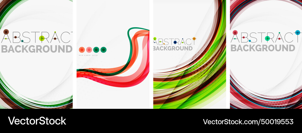 Set of wave design background posters Royalty Free Vector