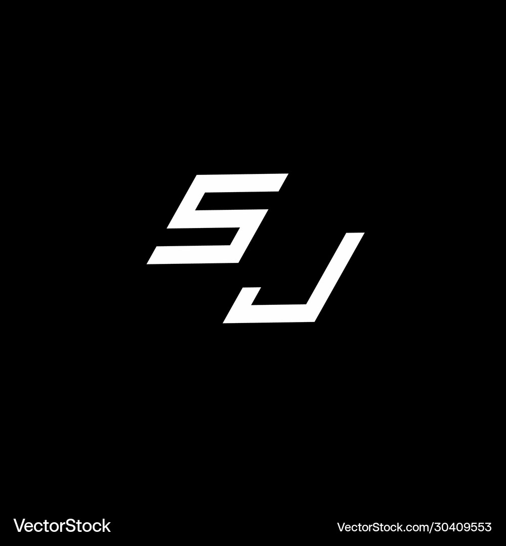 Sj logo monogram with up to down style modern Vector Image