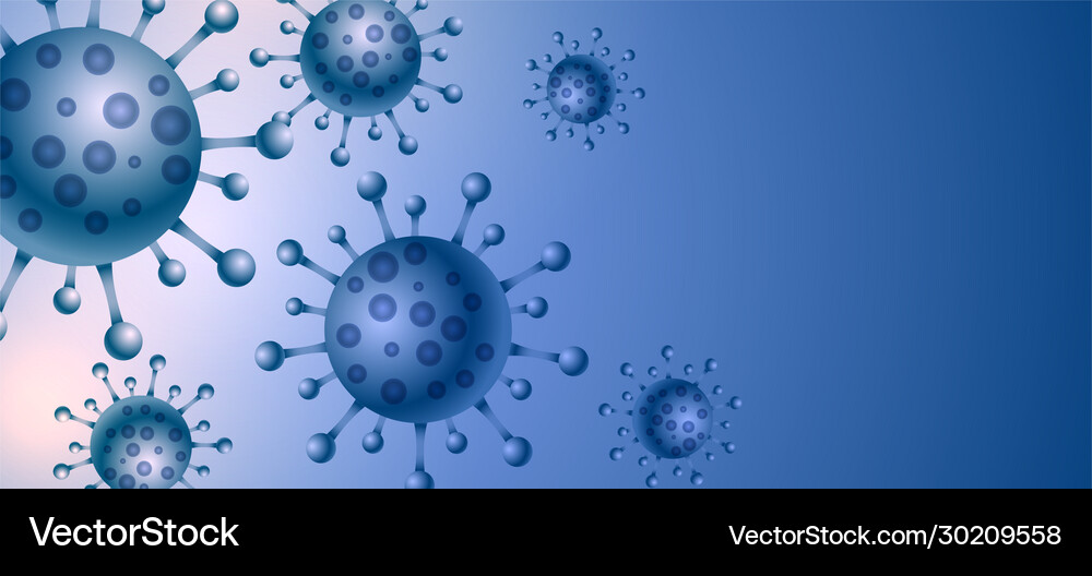 3d virus or bacteria infection banner with text Vector Image