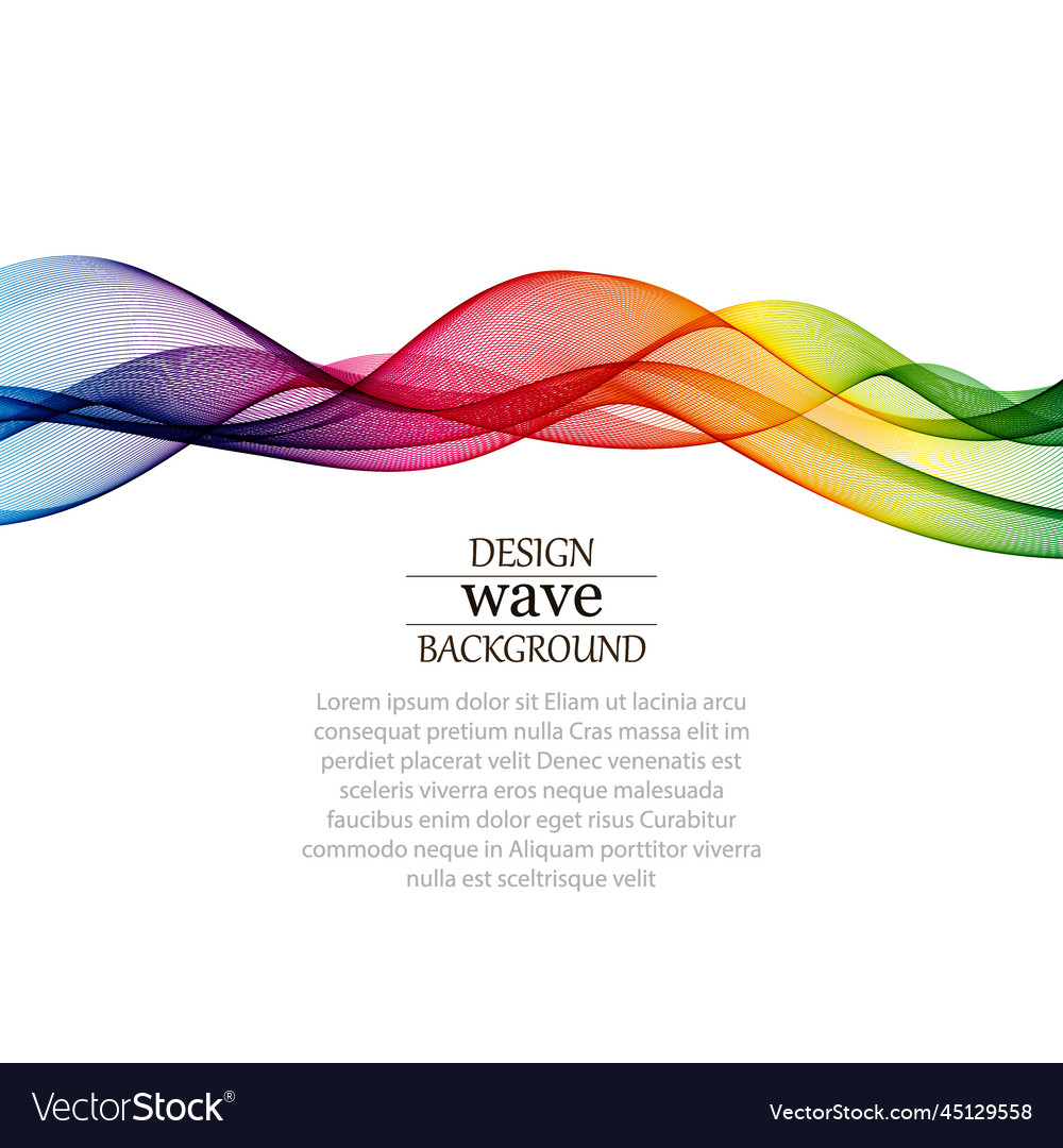 Abstract rainbow color transparent wave beautiful Vector Image
