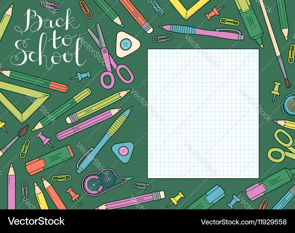 Back to school design template Frame of Royalty Free Vector
