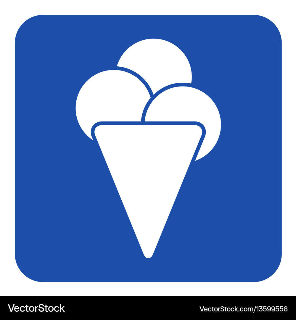 Blue white sign ice cream with three scoops icon Vector Image