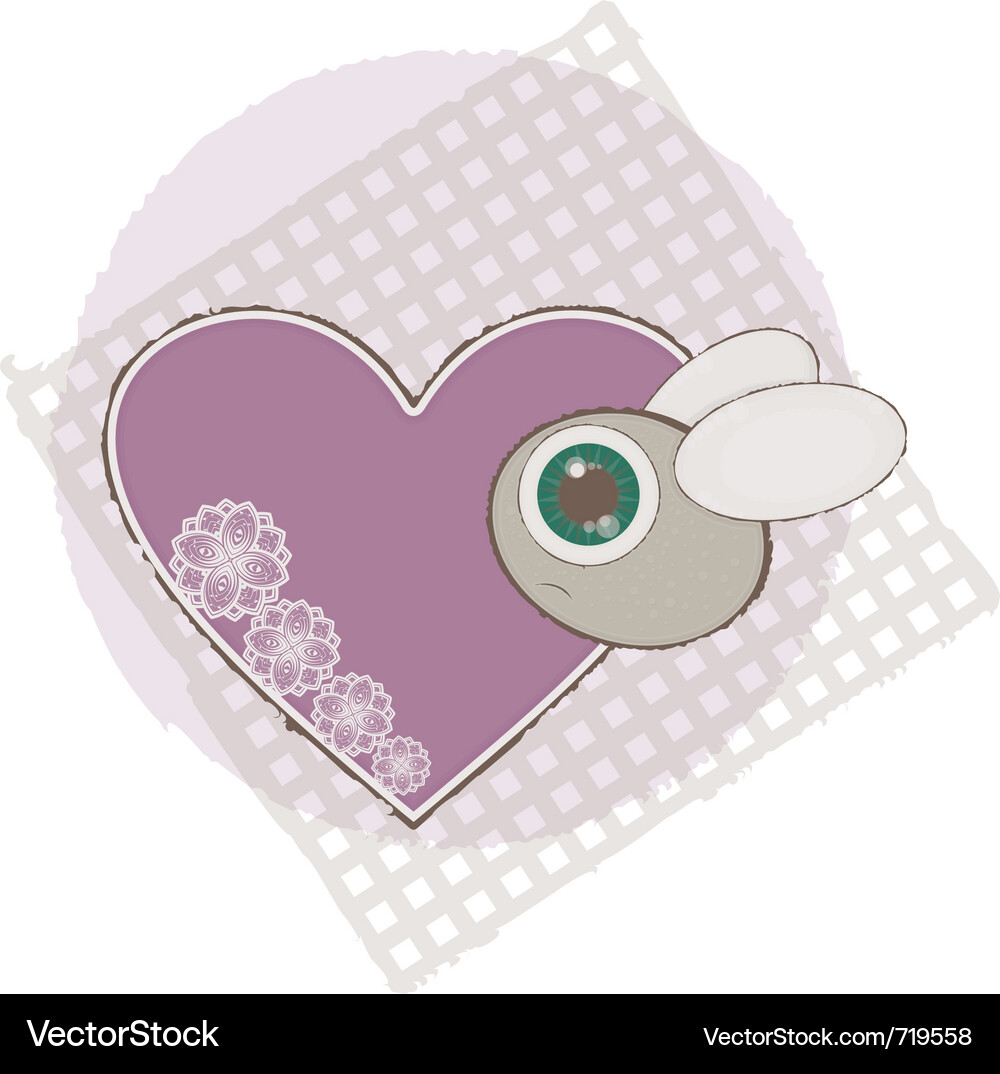 Bug with love heart Royalty Free Vector Image - VectorStock