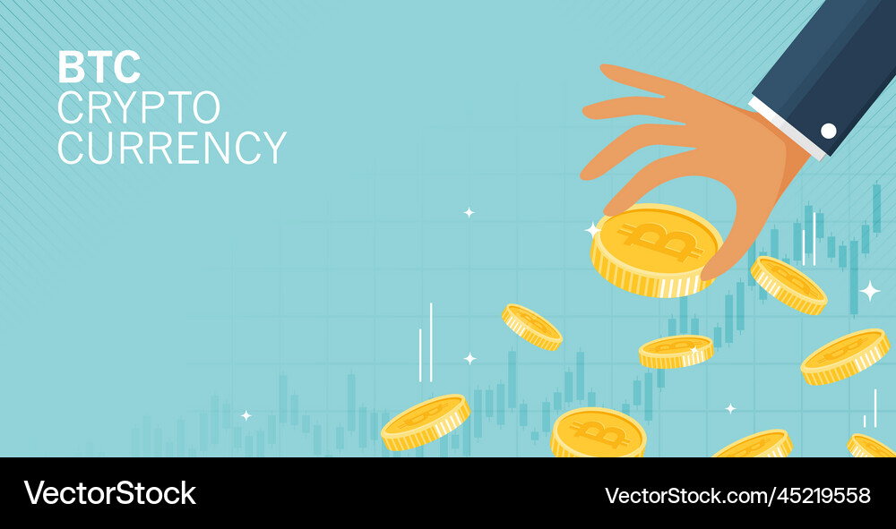 Businessman hand in suit hold bitcoin Royalty Free Vector