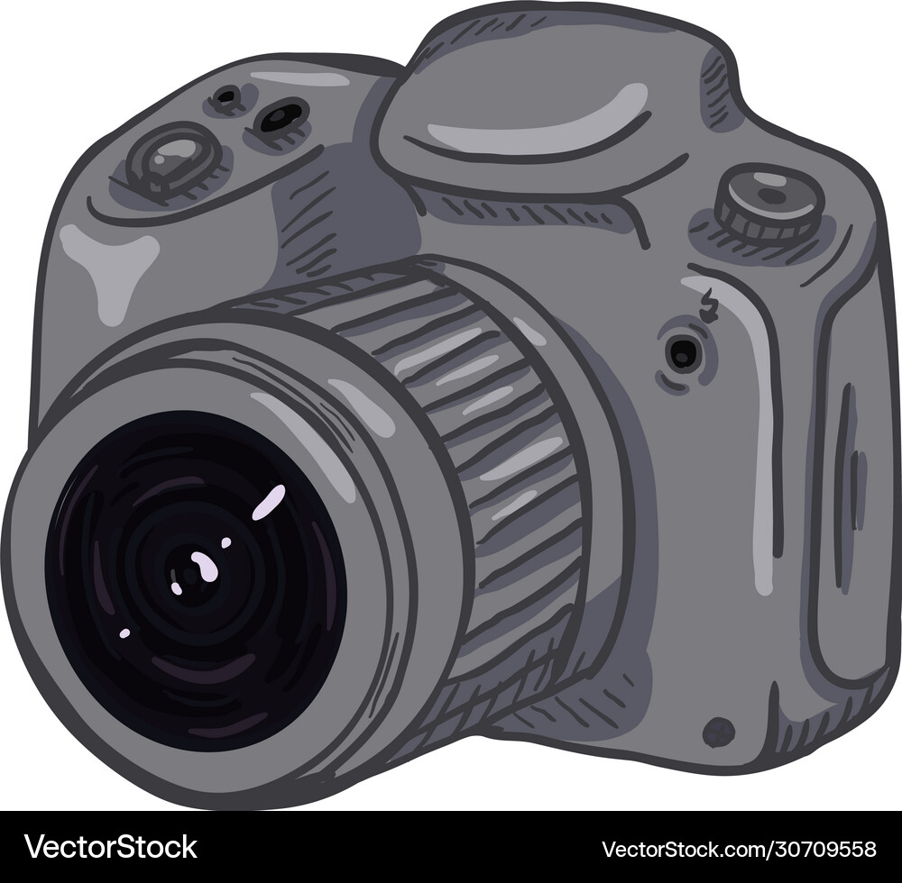Cartoon professional photo camera Royalty Free Vector Image