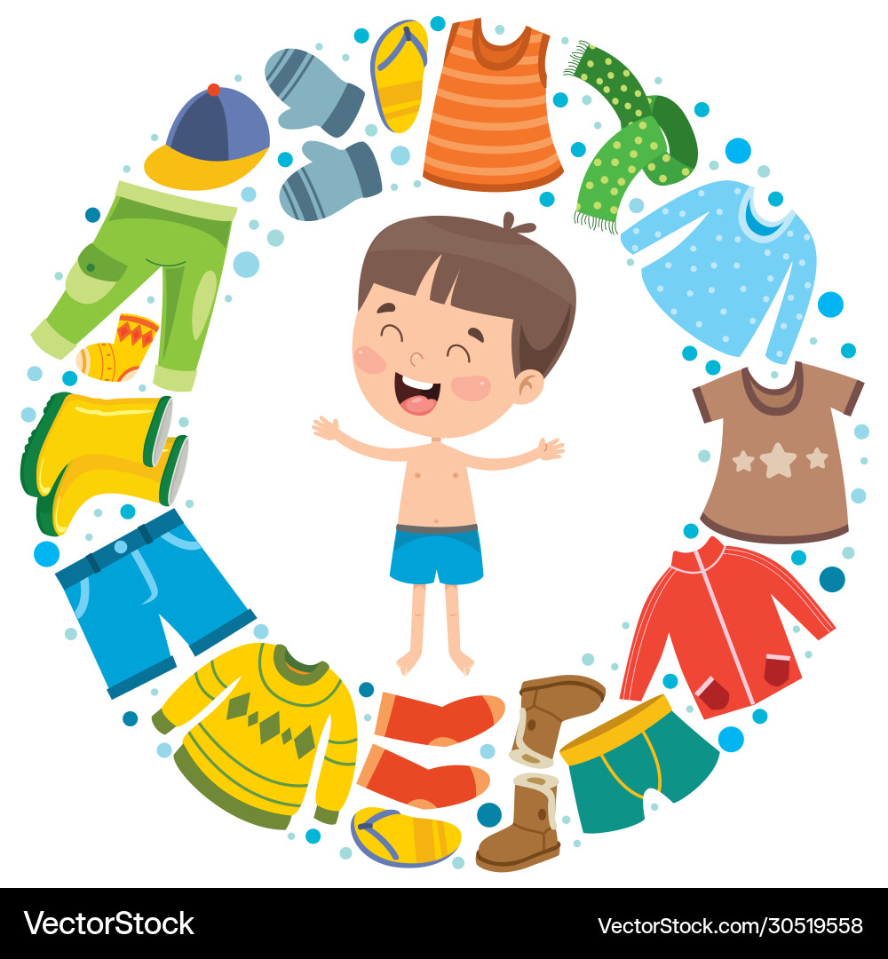 Colorful clothes for children Royalty Free Vector Image