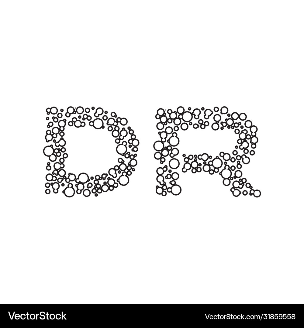 D r dotted letter logo design concept Royalty Free Vector