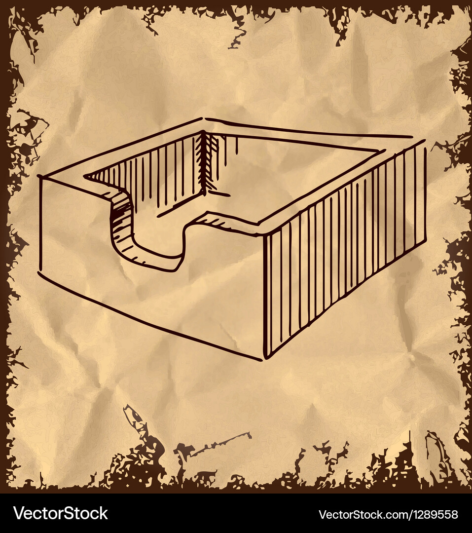 File box icon isolated on vintage background Vector Image