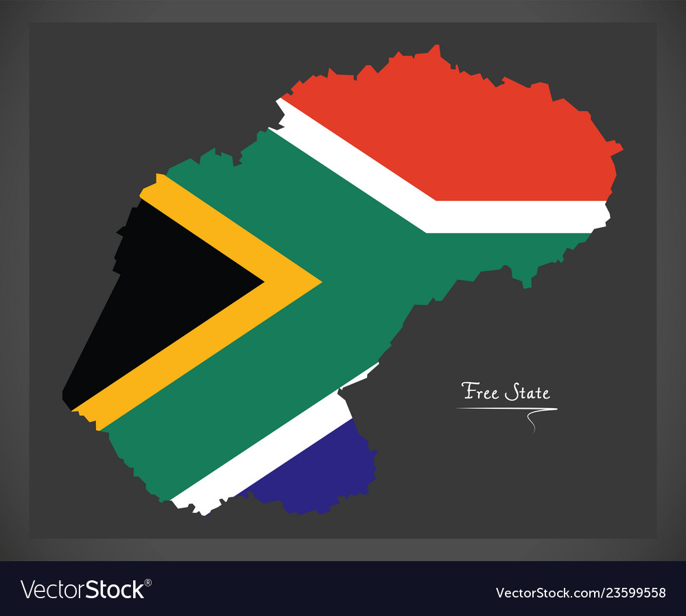 Free state south africa map with national flag Vector Image