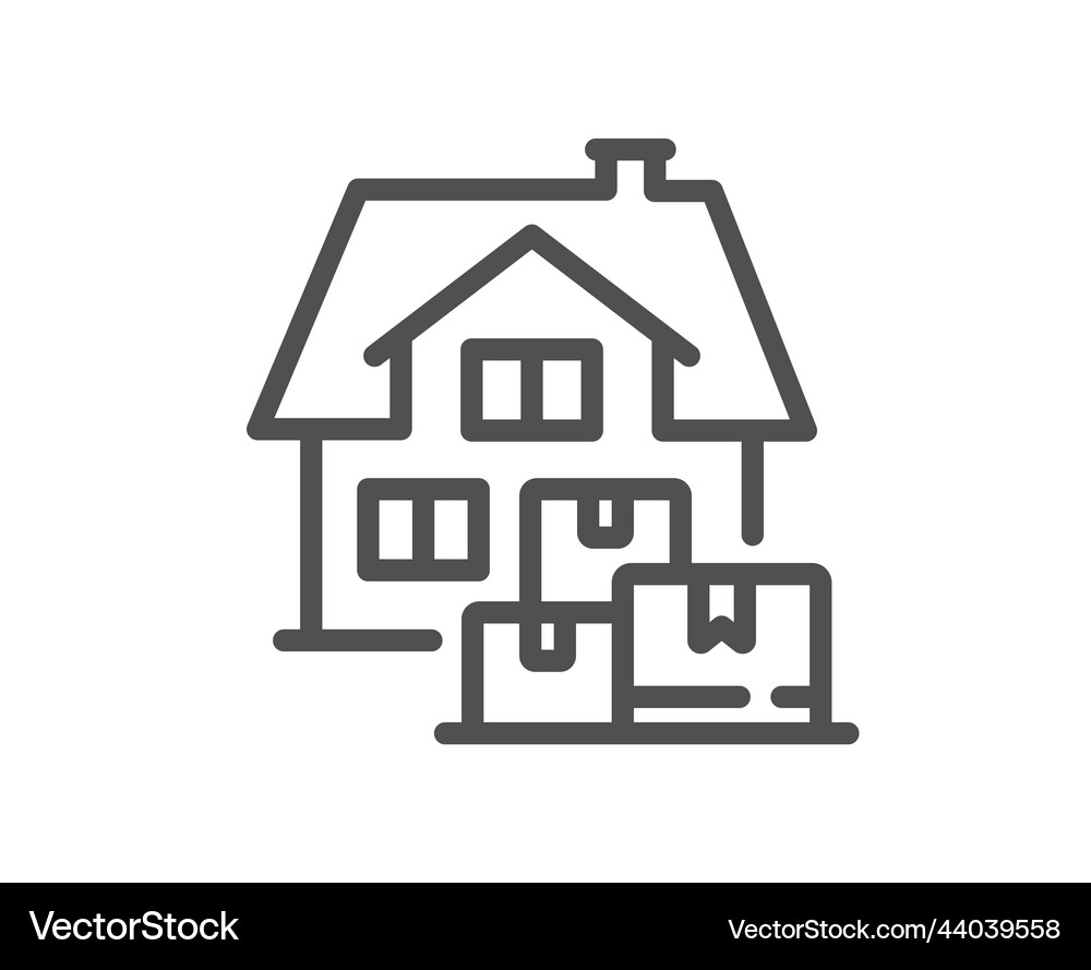 Home moving line icon packing things sign Vector Image