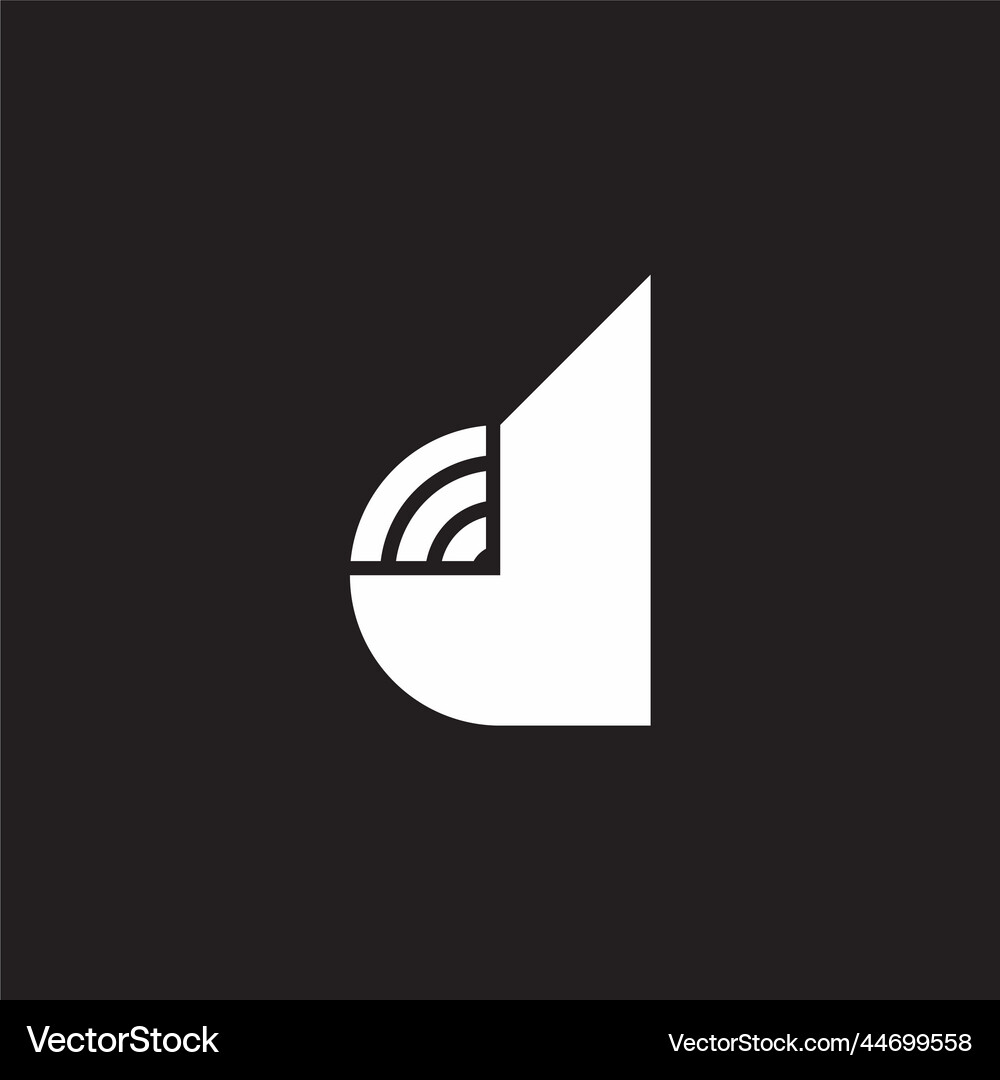 Letter d radiate signal logo Royalty Free Vector Image