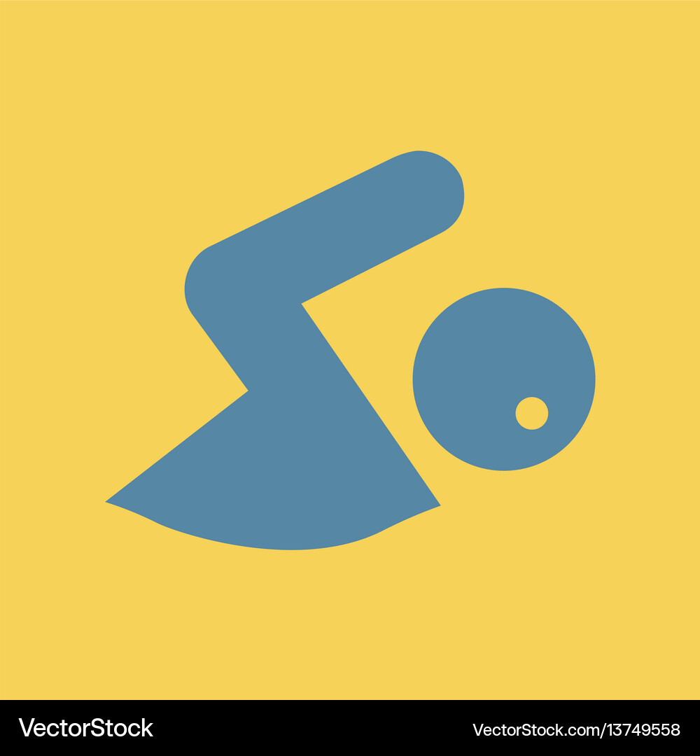 Man swimmer swimming sign Royalty Free Vector Image