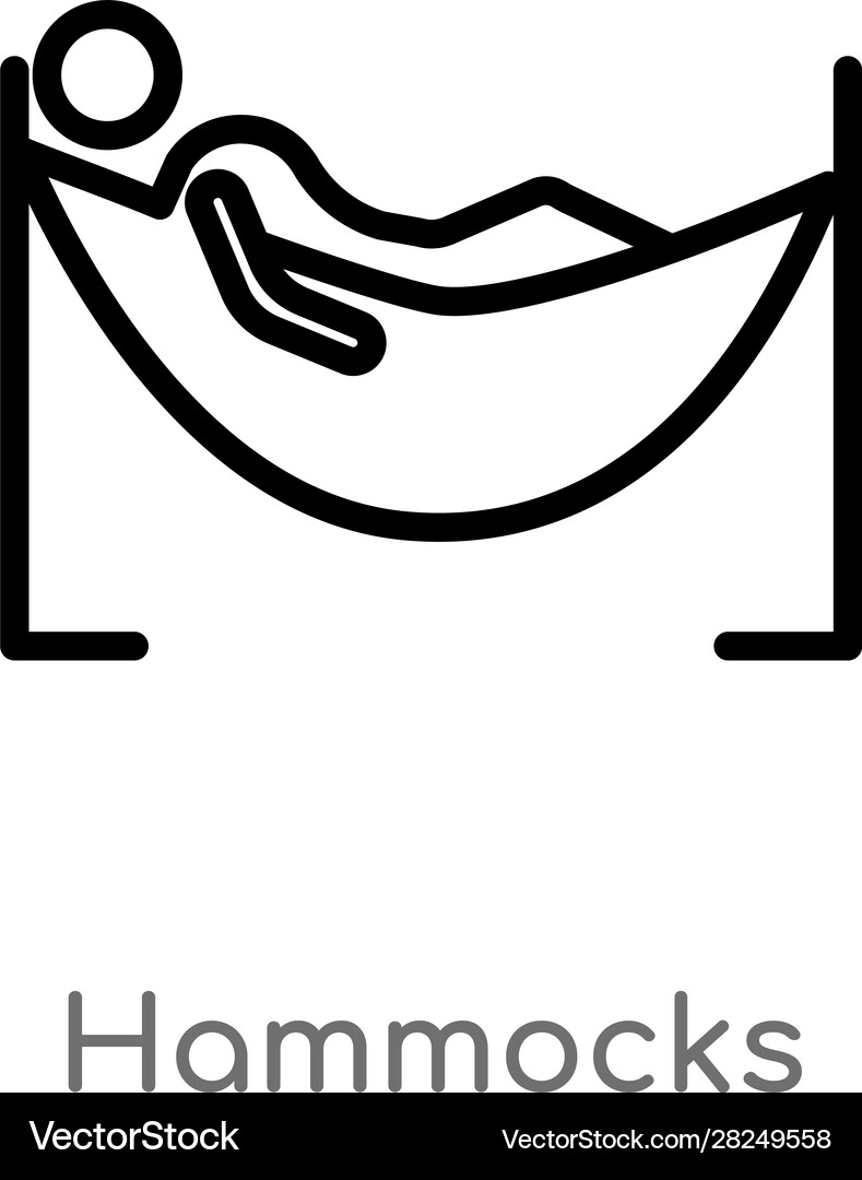 Outline hammocks icon isolated black simple line Vector Image