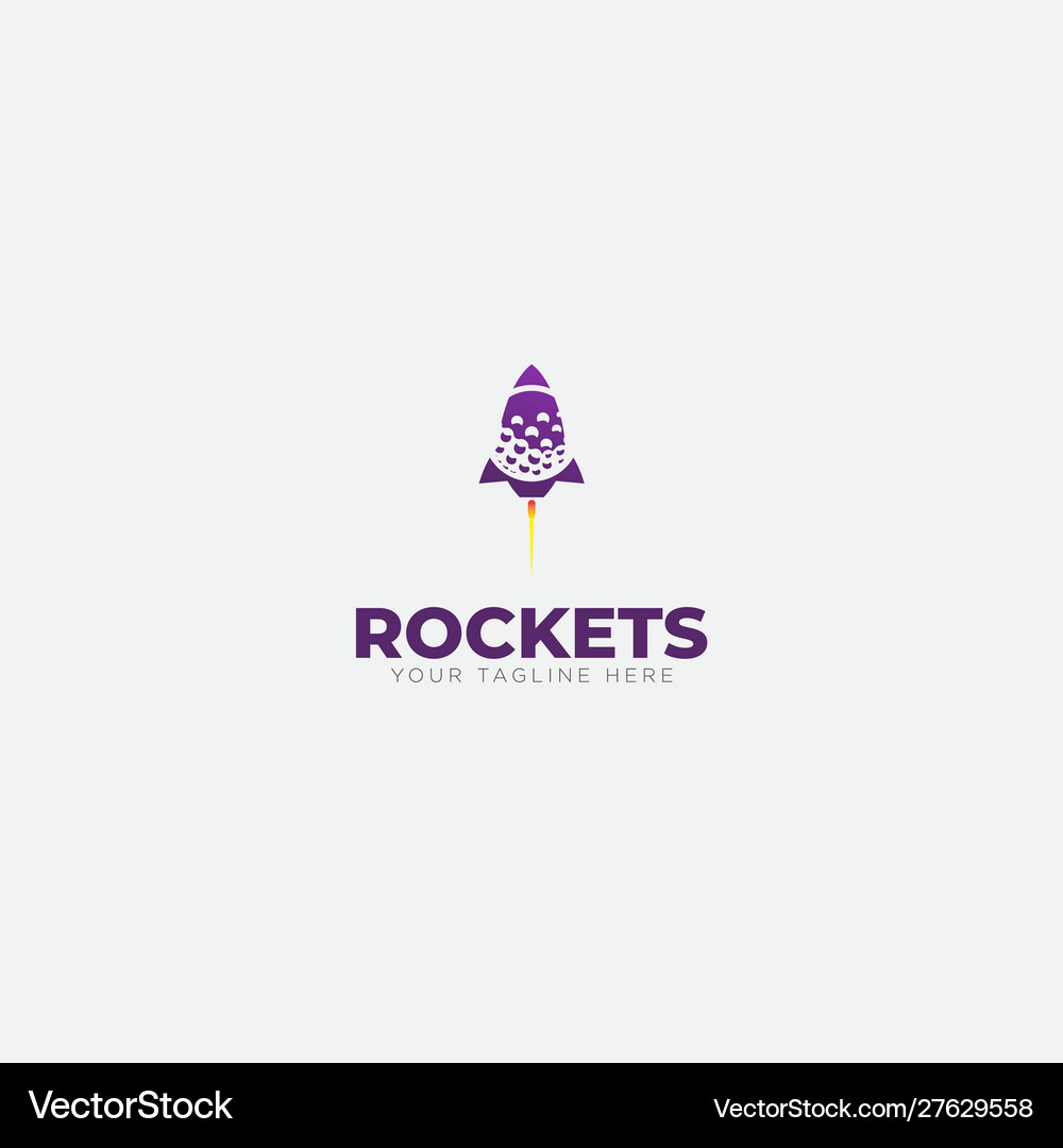 Purple rocket and golf logo designs Royalty Free Vector