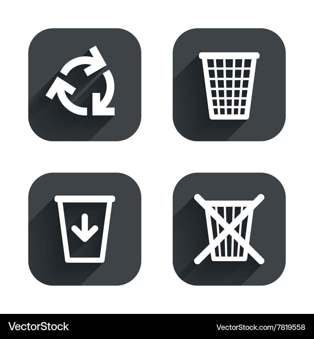 Recycle bin icons reuse or reduce symbol Vector Image
