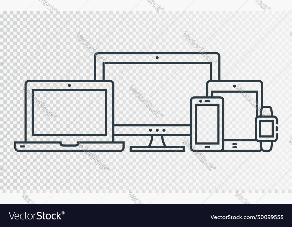 Responsive design icons for web Royalty Free Vector Image