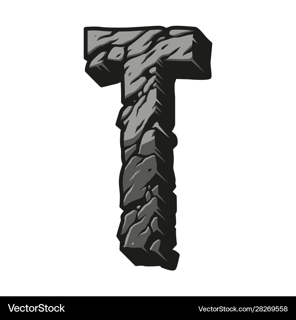 Vintage letter t gray concept Royalty Free Vector Image