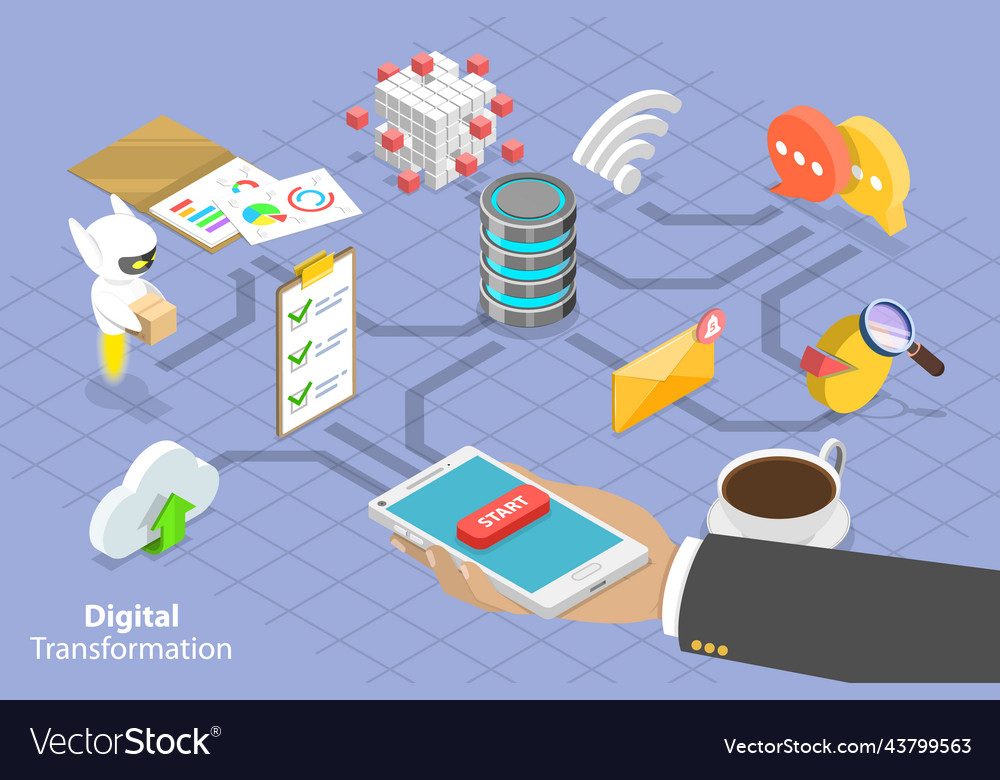 3d isometric flat conceptual Royalty Free Vector Image
